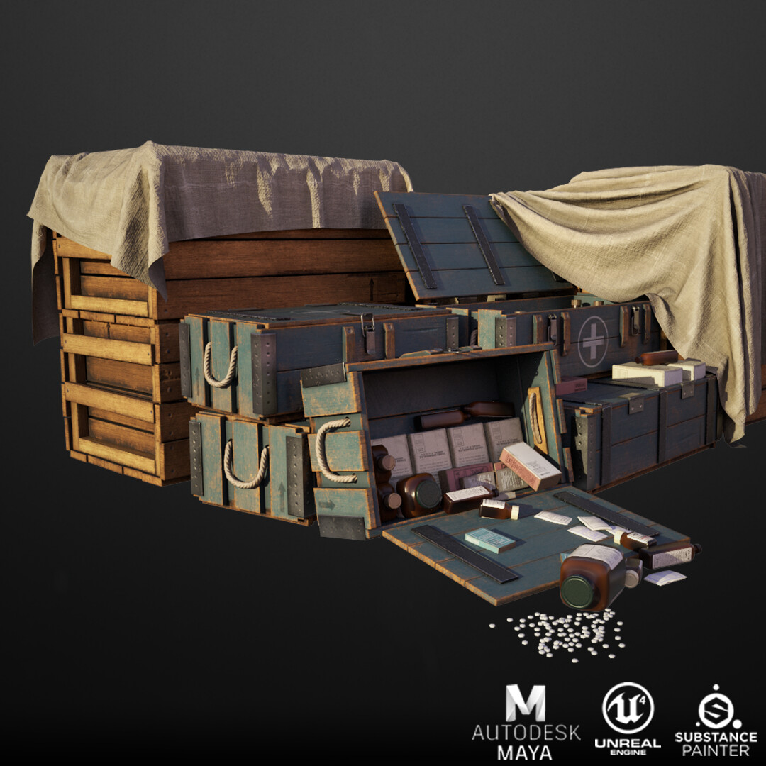 ArtStation - Boxes and Medical Supplies