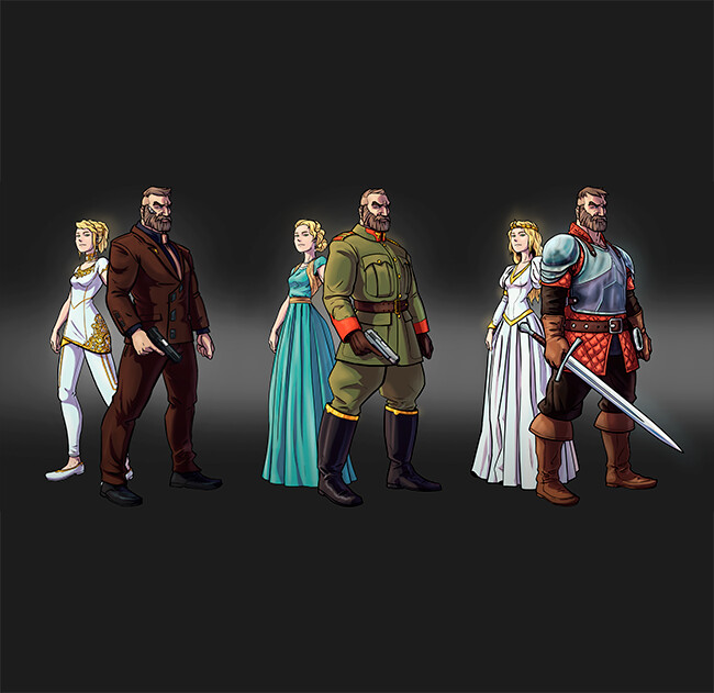 ArtStation - Princess & Guard - Variations
