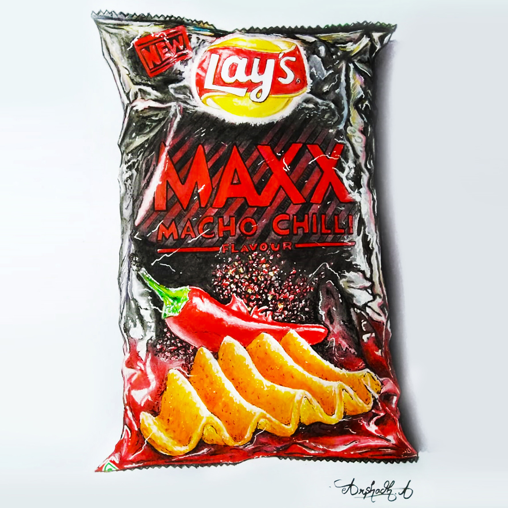 ArtStation - Lays packet - Color Pencil sketch
