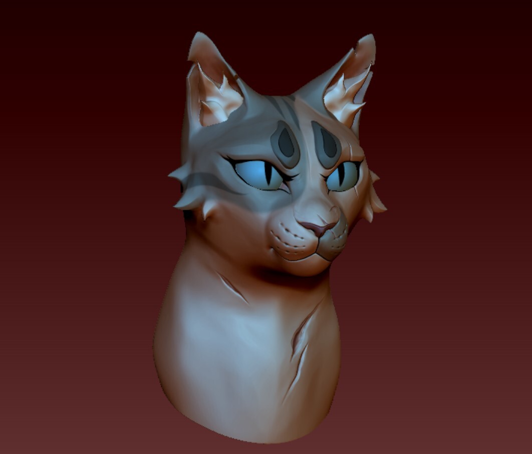 ArtStation - Cat head sculpt