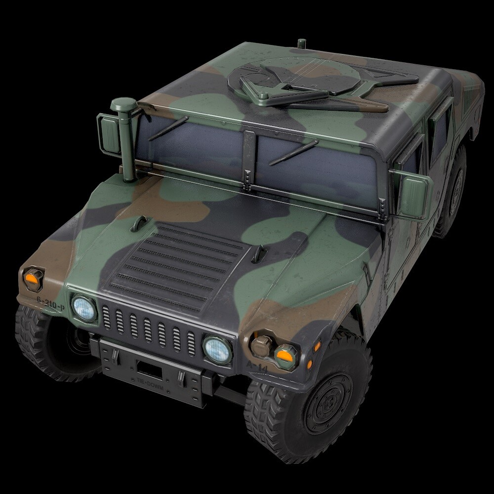 ArtStation - HUMVEE M1045 WOODLAND MILITARY