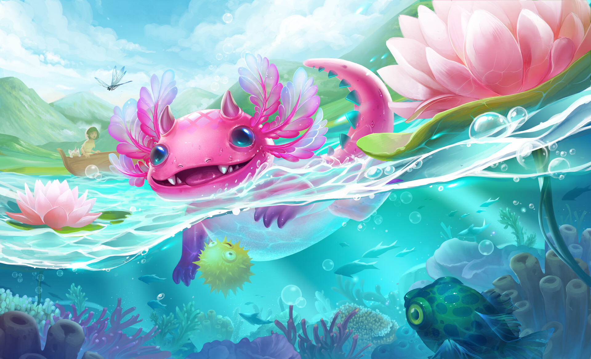 ArtStation - Axolotle for Hero Wars
