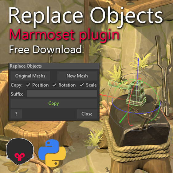 Artstation Replace Objects Marmoset Plugin