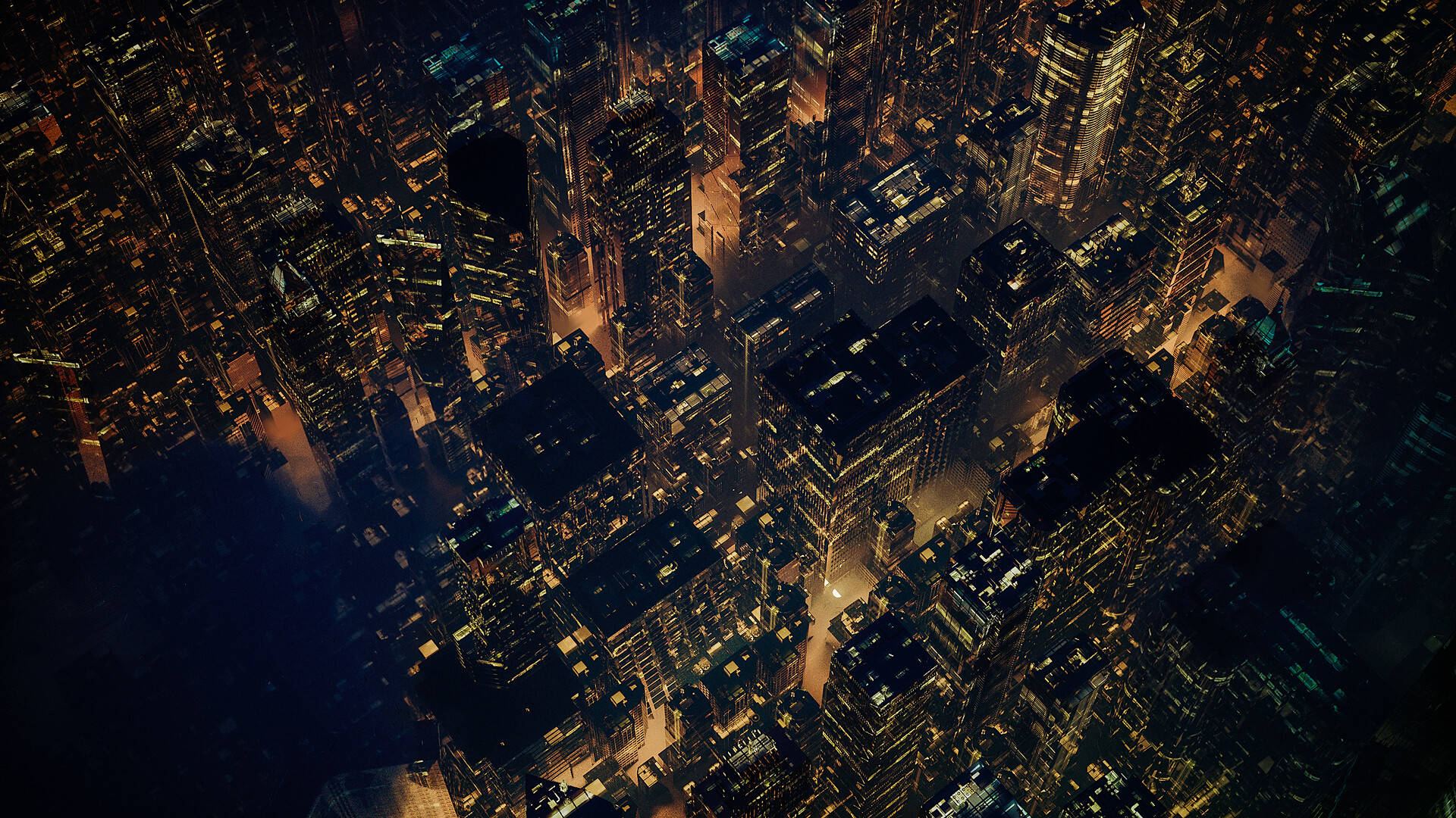 ArtStation - Aerial City at Night