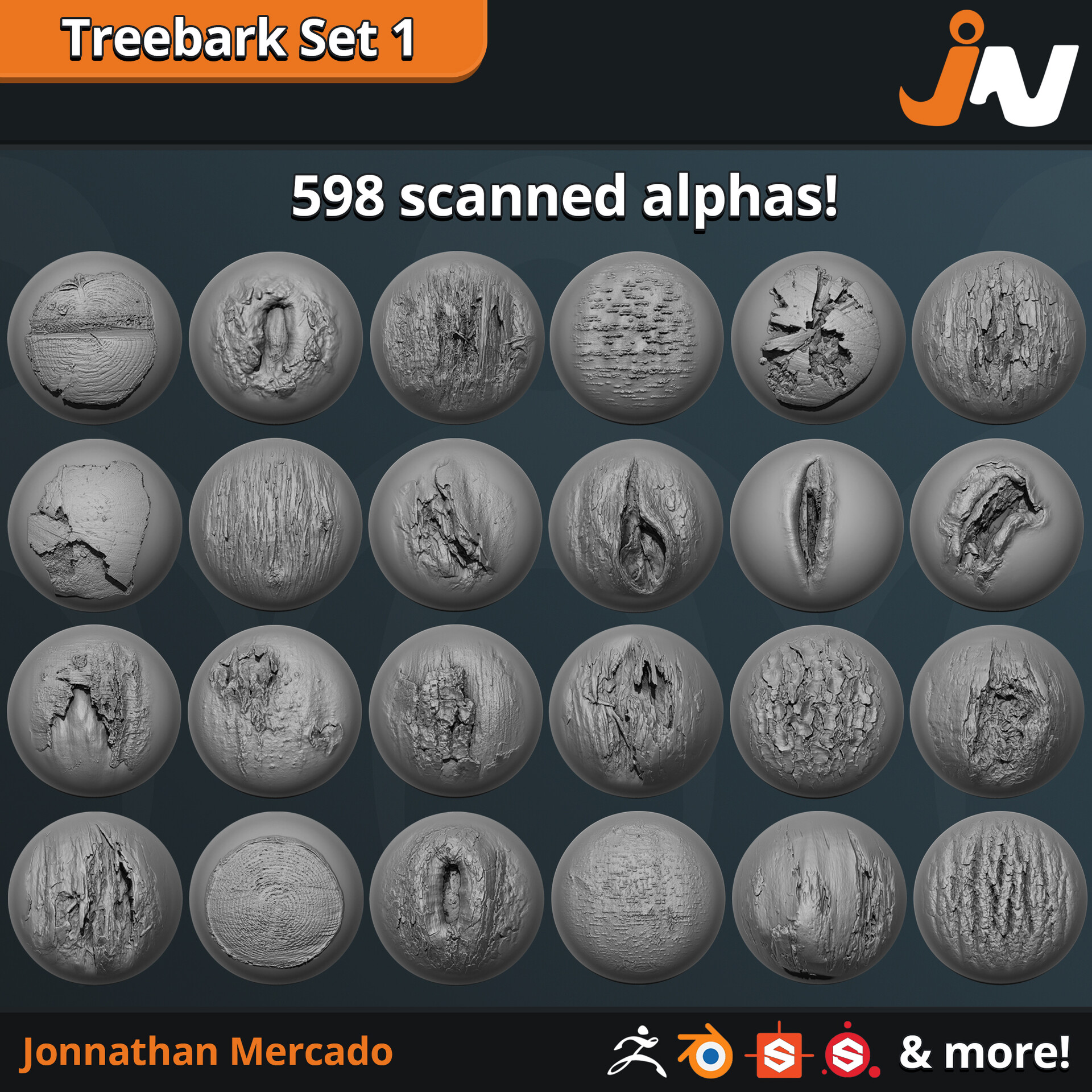 ArtStation - Treebark Photogrammetry Alpha Set