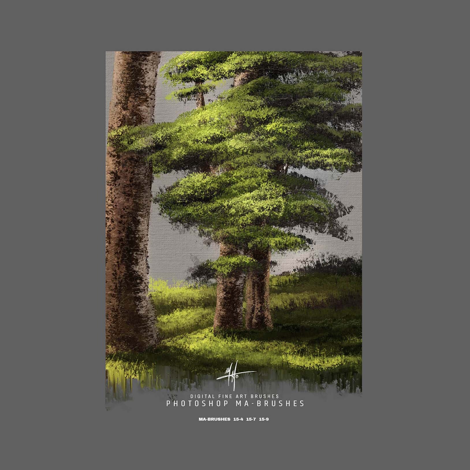 ArtStation - How to paint Trees - with the right Brush PACK! MA-BRUSHES