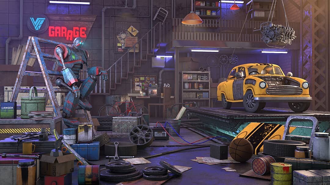 ArtStation - scifi garage