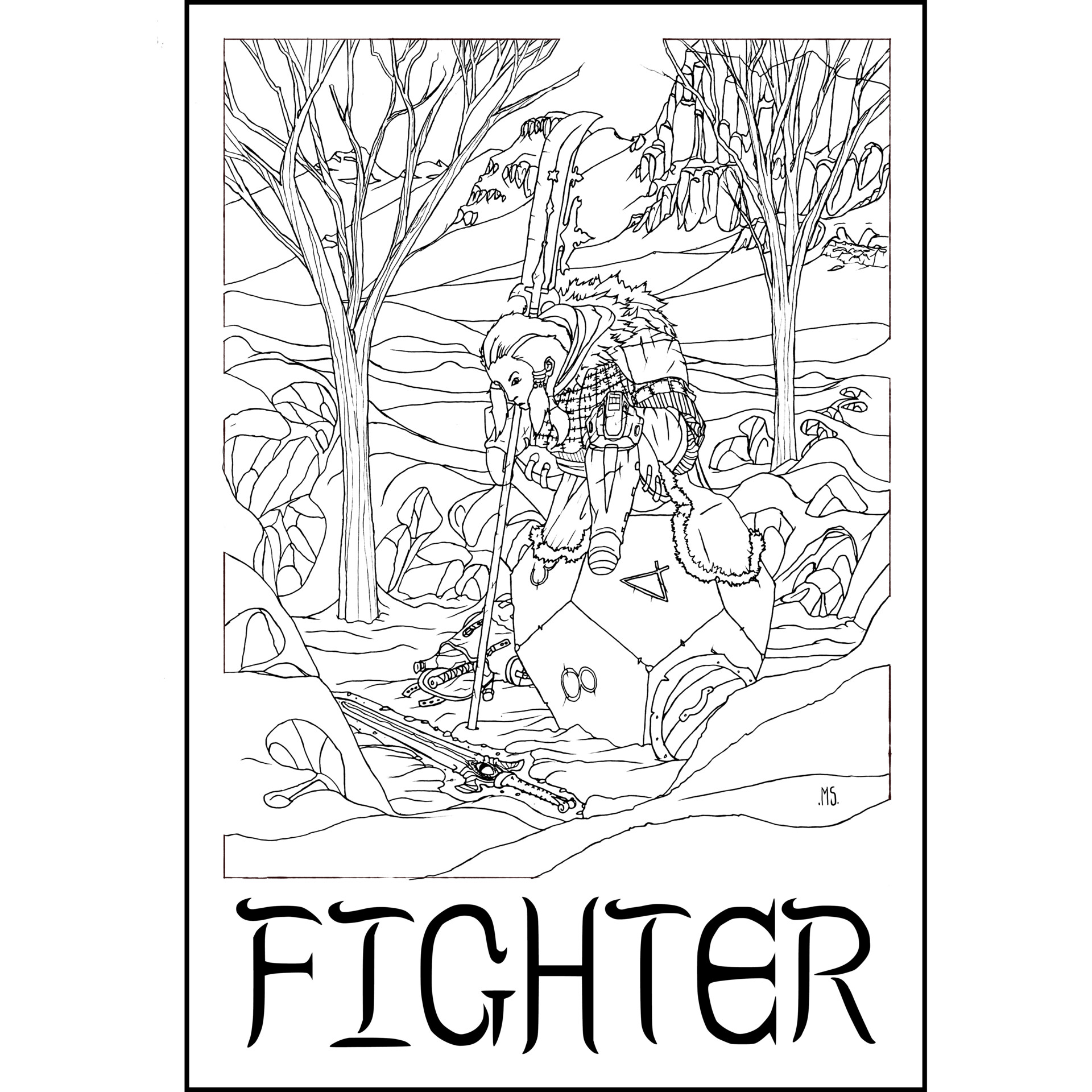 ArtStation - DND Archetype Line Art