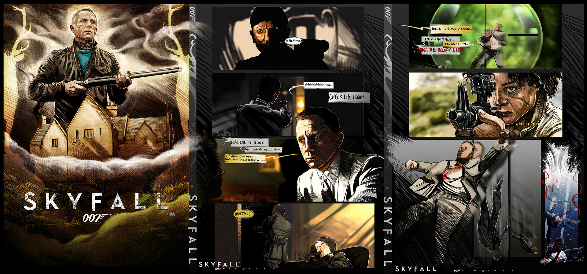 ArtStation - Comic Strip . James Bond 007 : SKYFALL