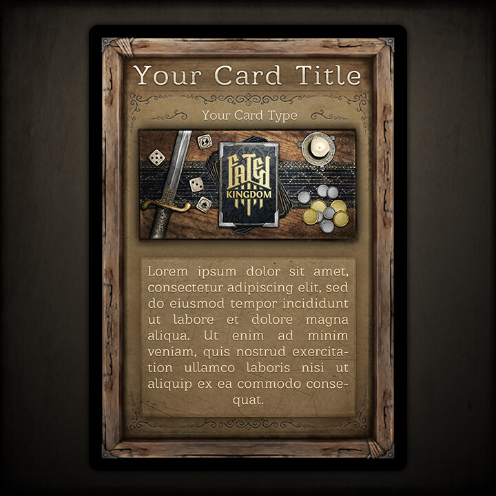 ArtStation - Wooden Fantasy Card Game Template (with illustration)