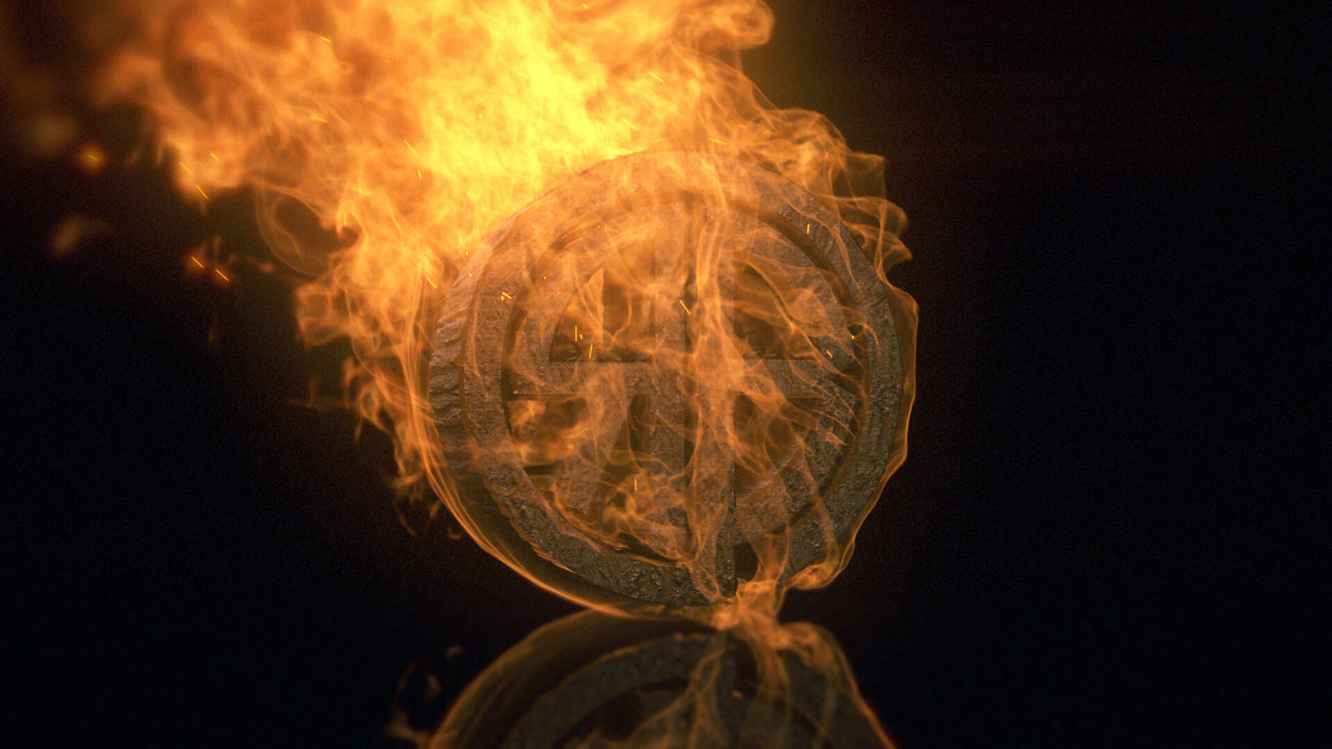 ArtStation - RBVFX Burning logo with embers (PhoenixFD, Vray, Nuke)