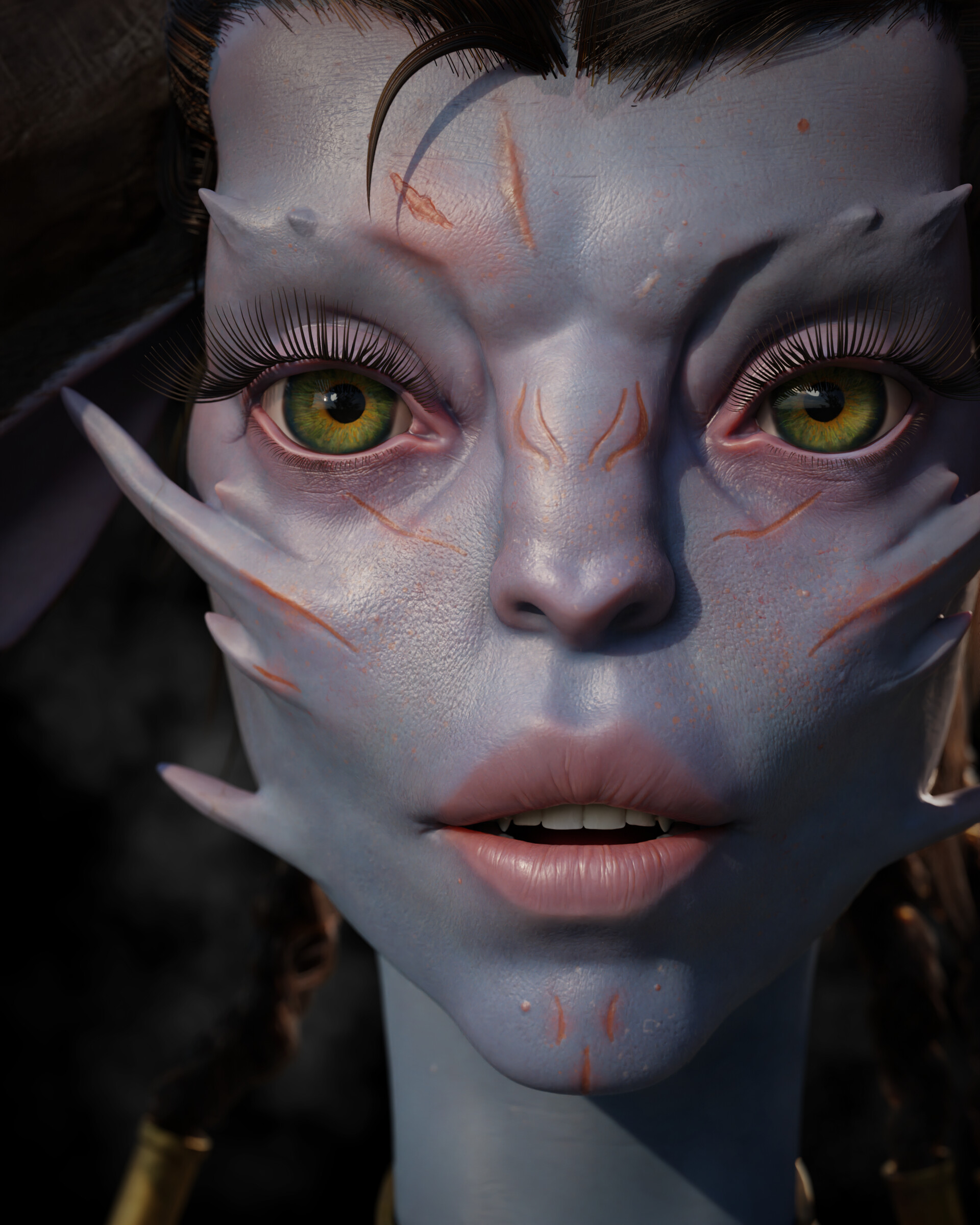 ArtStation - Female Alien Creature Bust