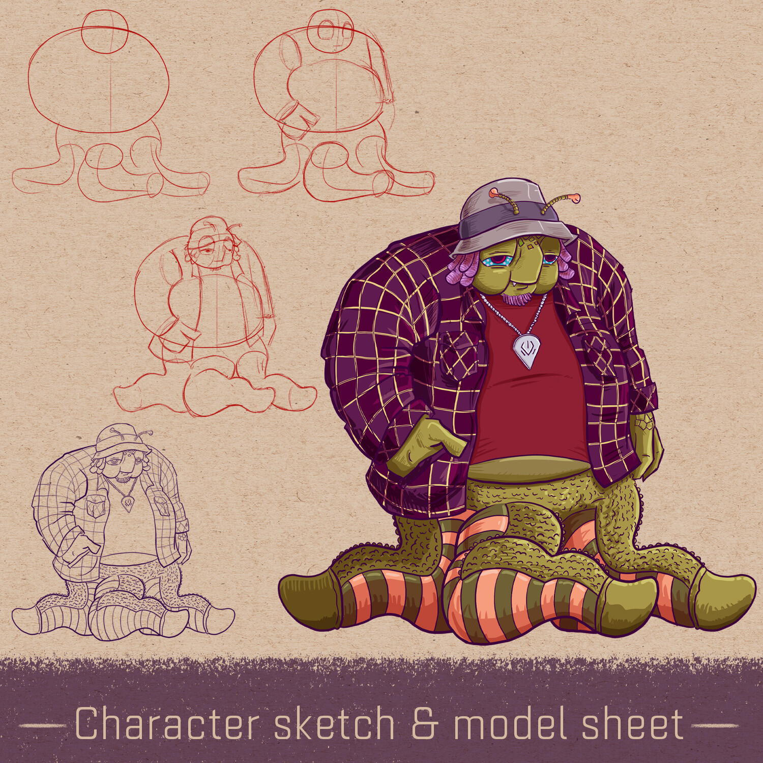 ArtStation - Alien character: sketching, acting & model sheet