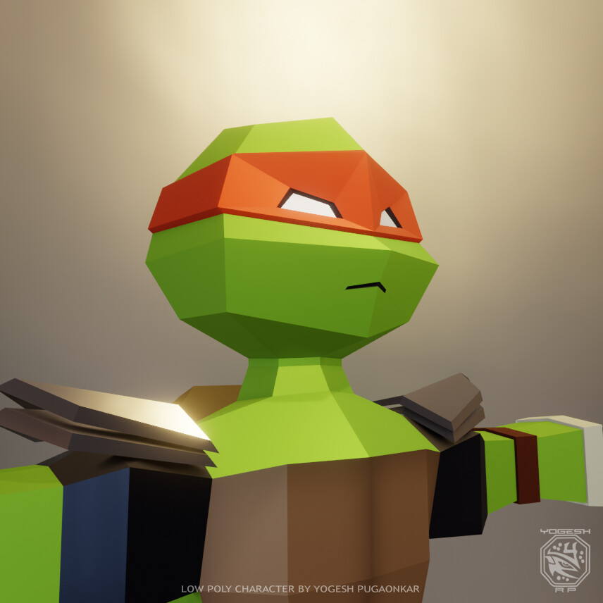 ArtStation - Low Poly 3D Art - Ninja turtle