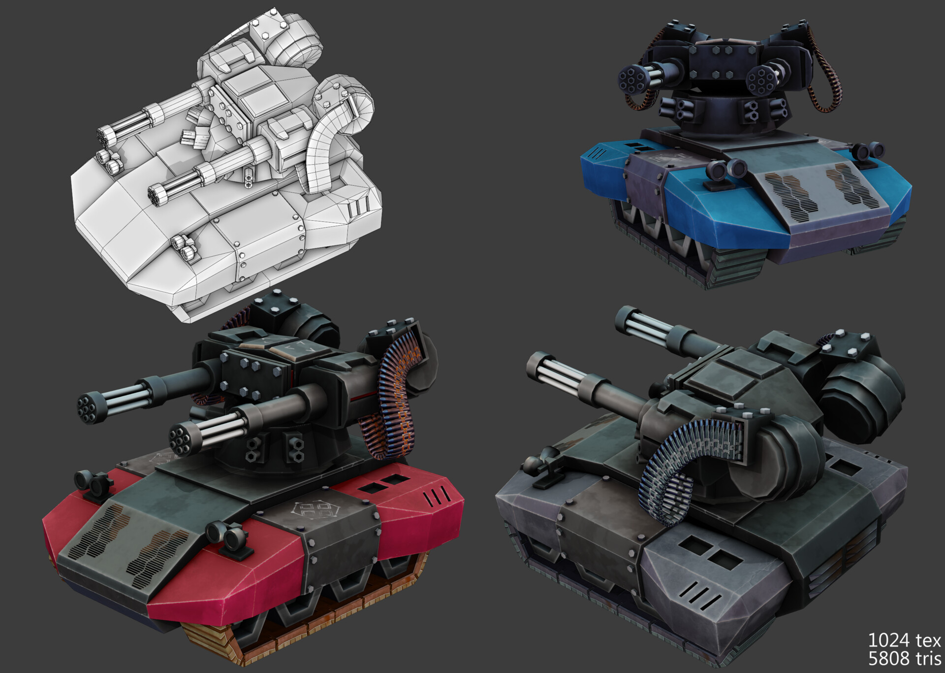 ArtStation - Modular lowpoly stylized Tanks Pack