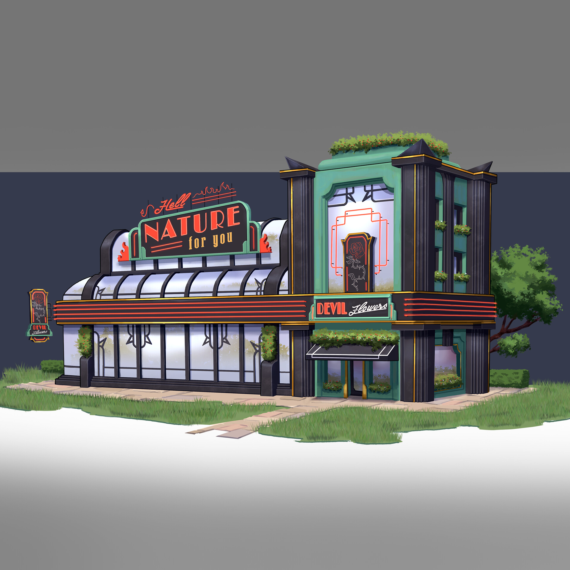 ArtStation - Devil Flower - Environment Concept / Exterior Design