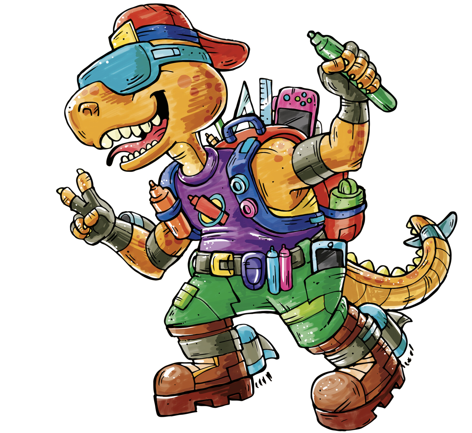 ArtStation - DINO REX ROCKET - CHILDREN ILLUSTRATION