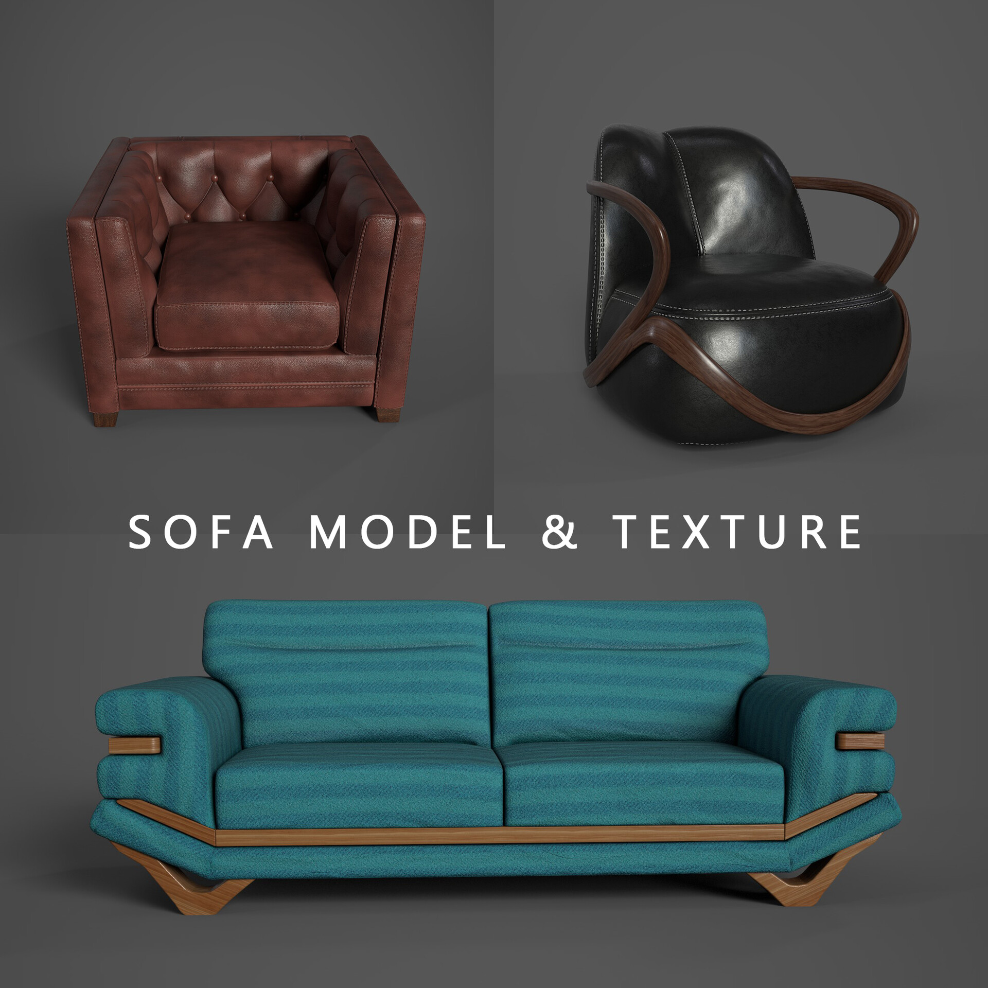 ArtStation - 3D Sofa Model & Texture