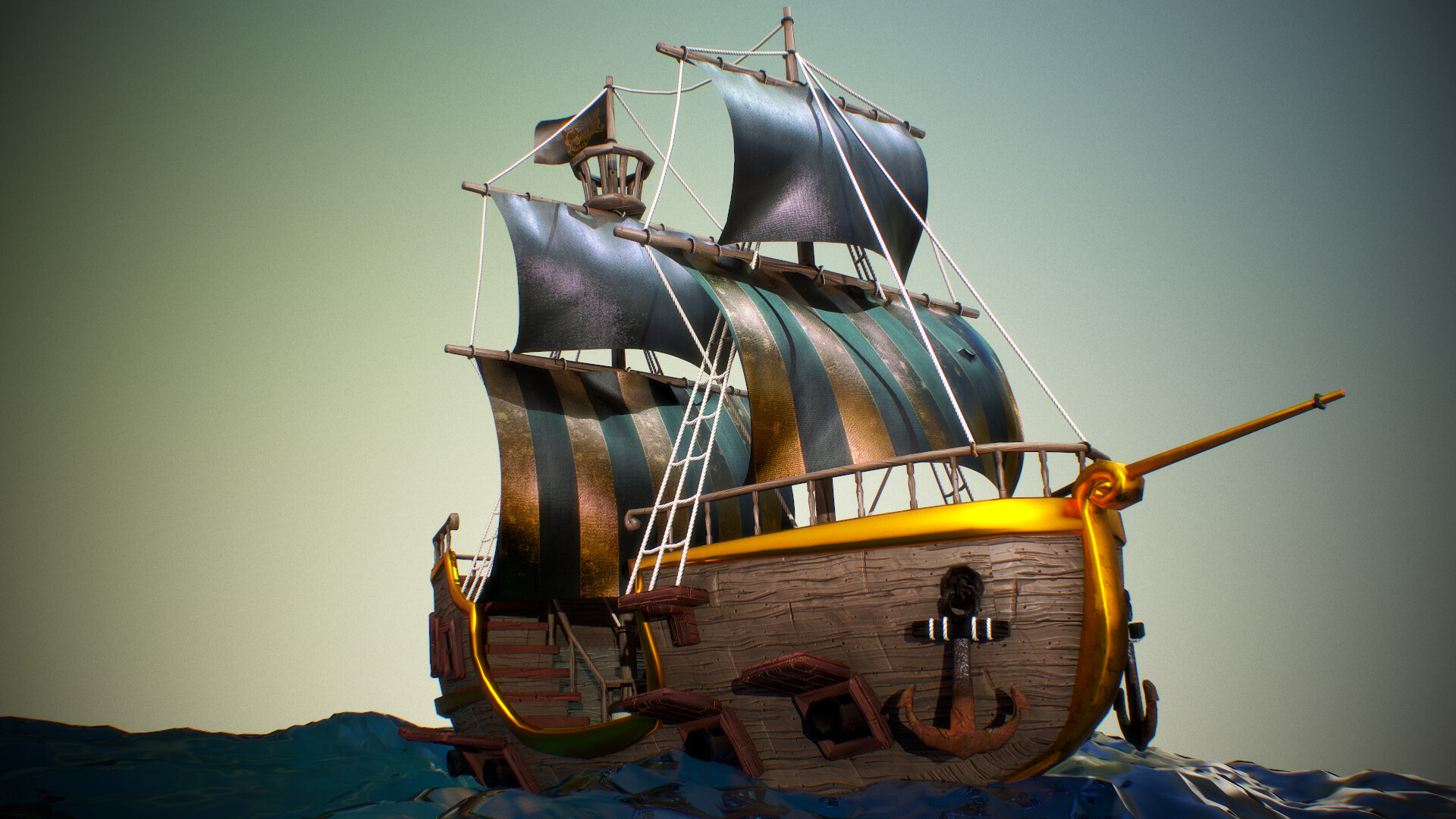 ArtStation - Stylized boat
