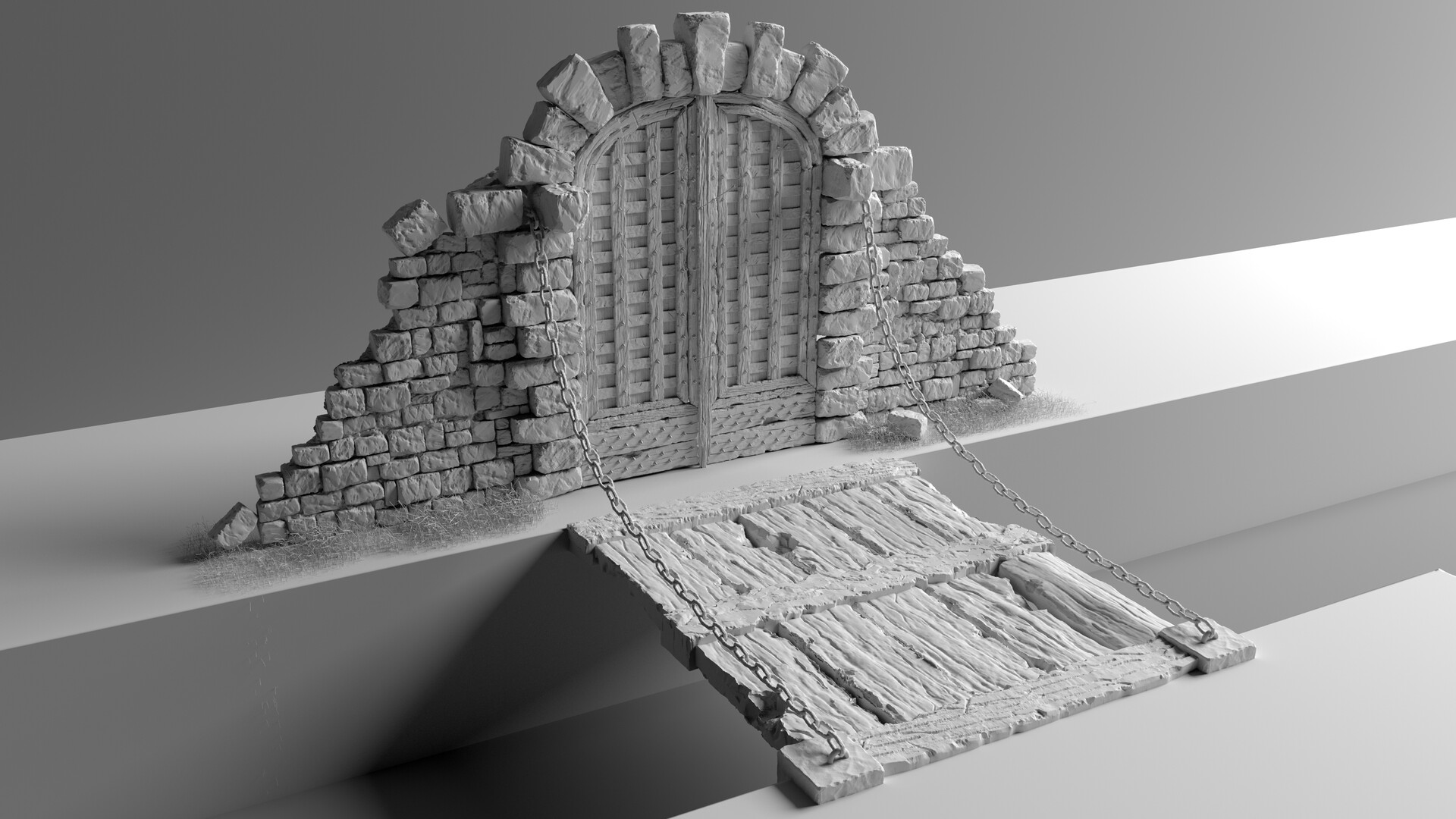 ArtStation - Sculpting Study/Practice - Medieval Gate