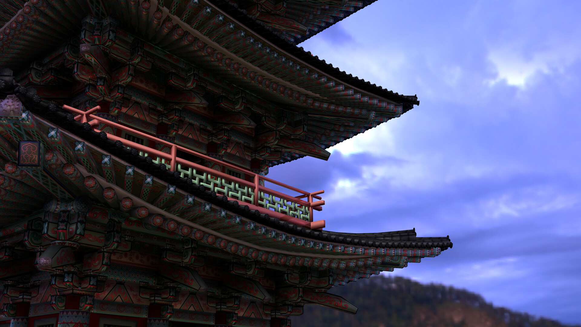 ArtStation - Korean Traditional Temple. 3D Model