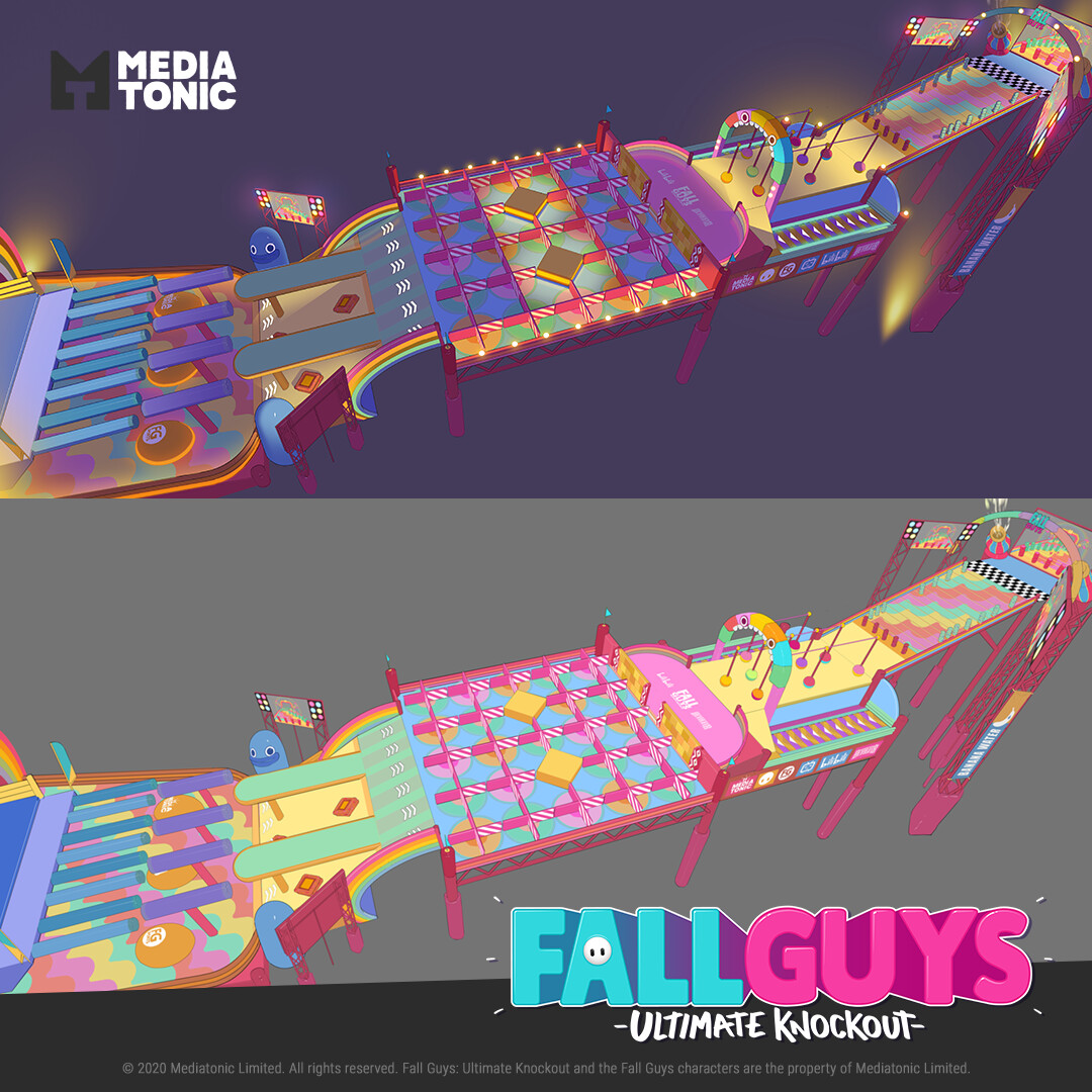 ArtStation - Fall Guys: Hit Parade day and night concepts.