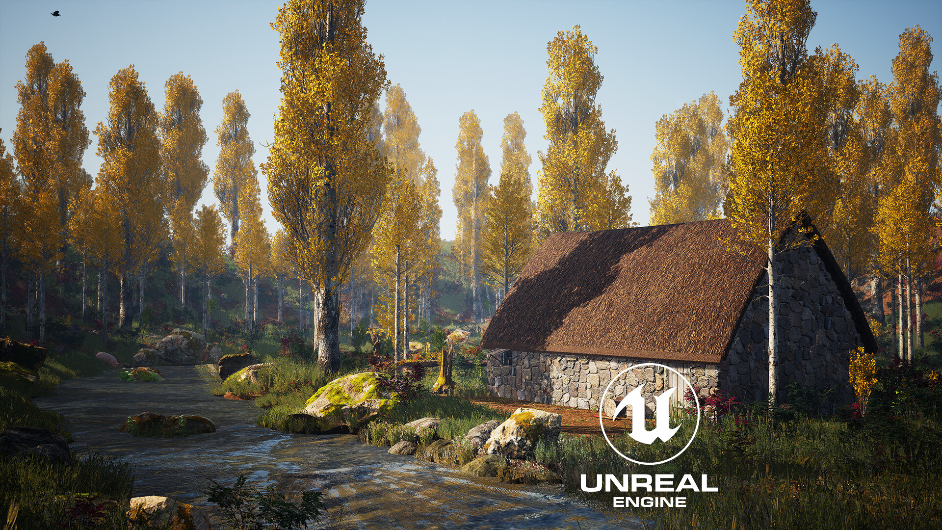 ArtStation - UE4 - Poplar Tree Autumn Season Environment 4K 60 FPS