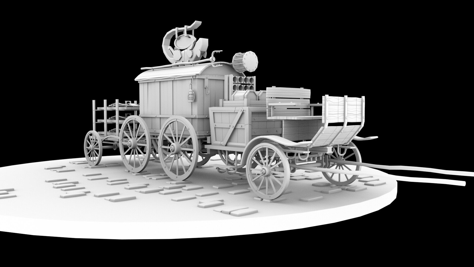 ArtStation - Rat Catcher Van (Ambient Occlusion Render)