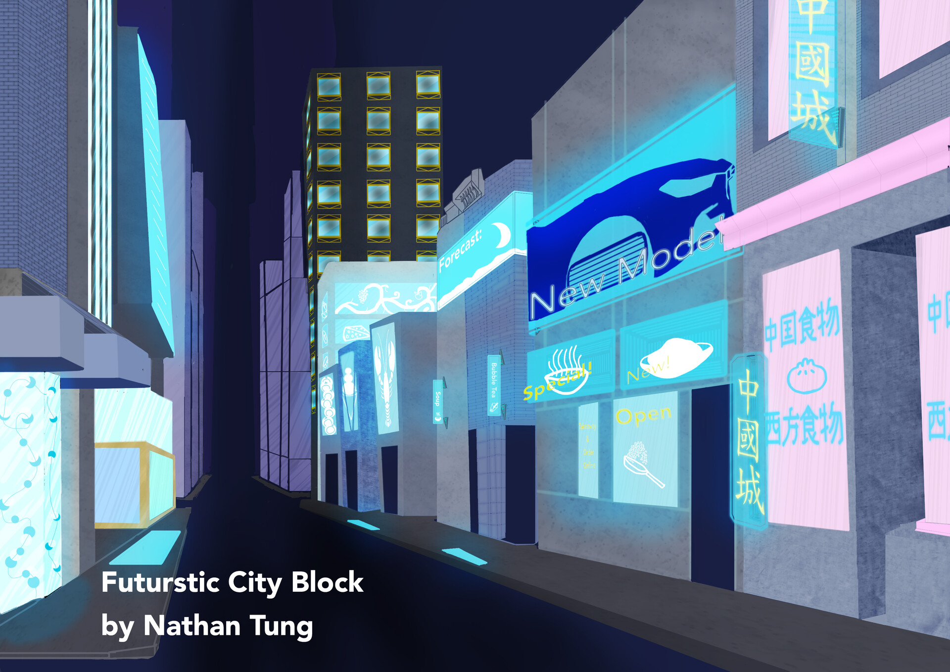 ArtStation - Futuristic City Block