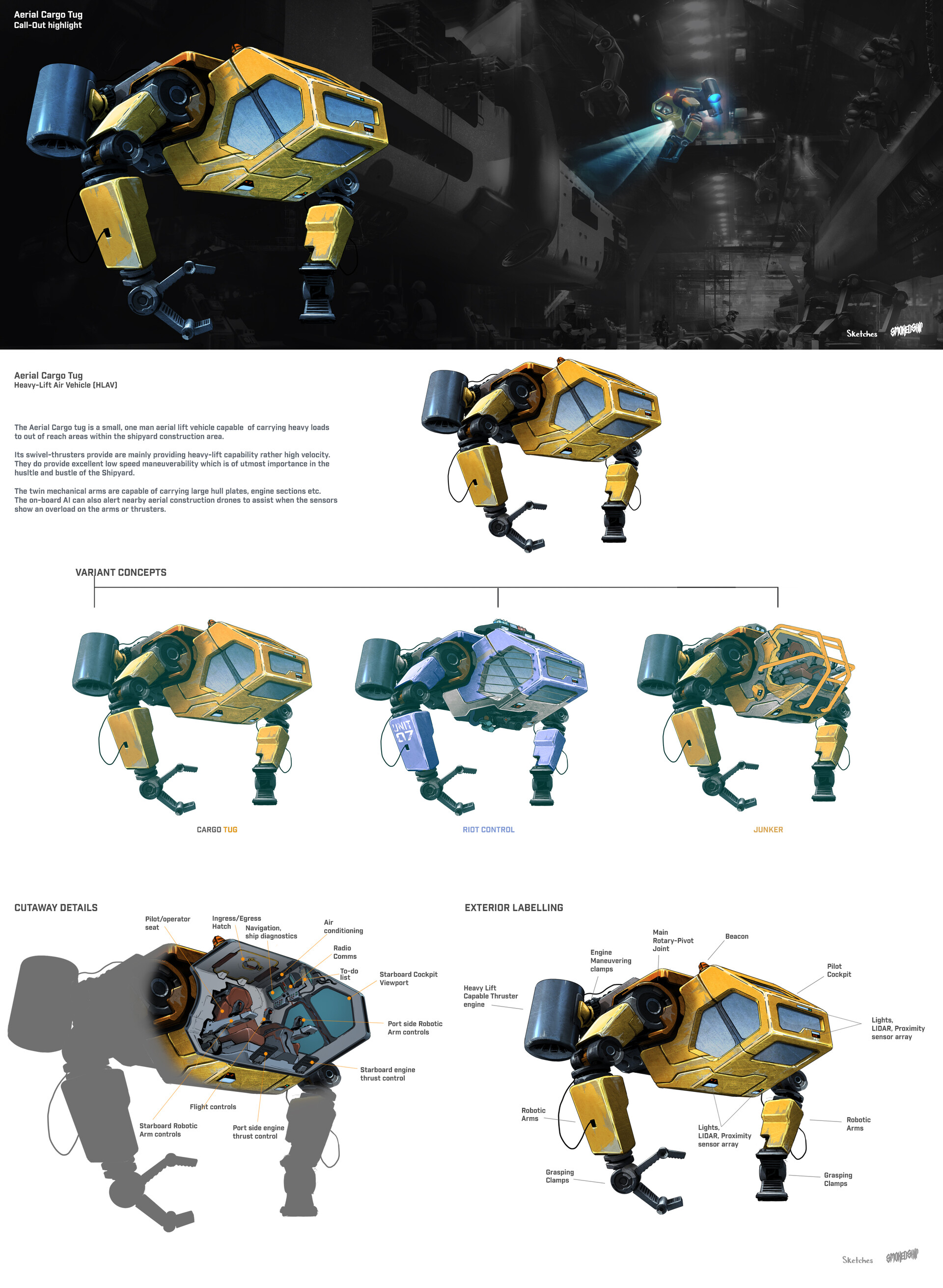 ArtStation - Cargo Tug - (Shipyard Callout)