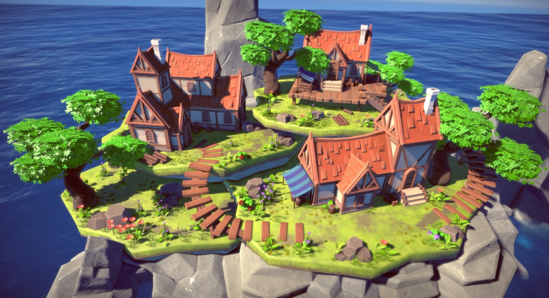 ArtStation - The Island Village modeled in Unity.