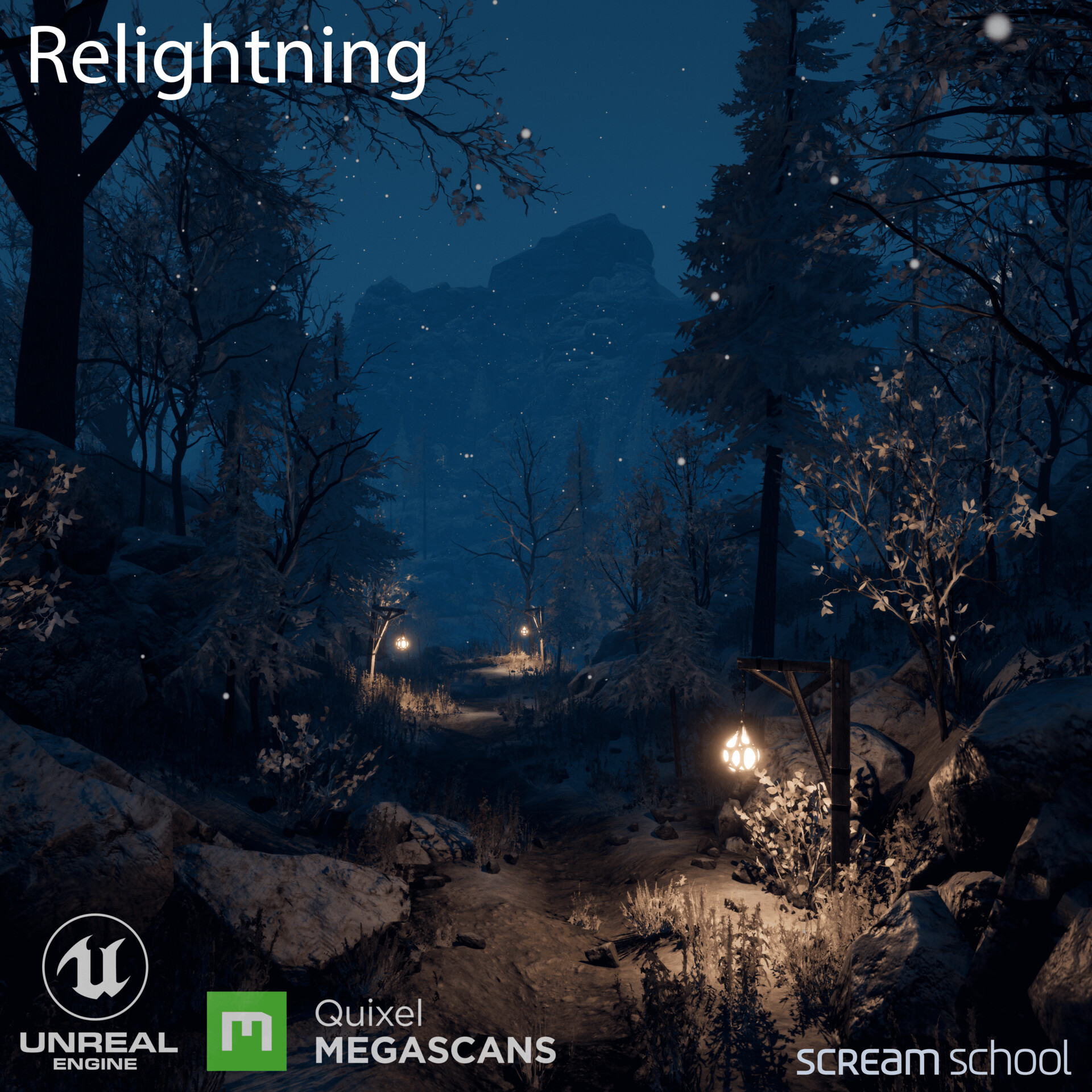 ArtStation - Night relight. Winter map