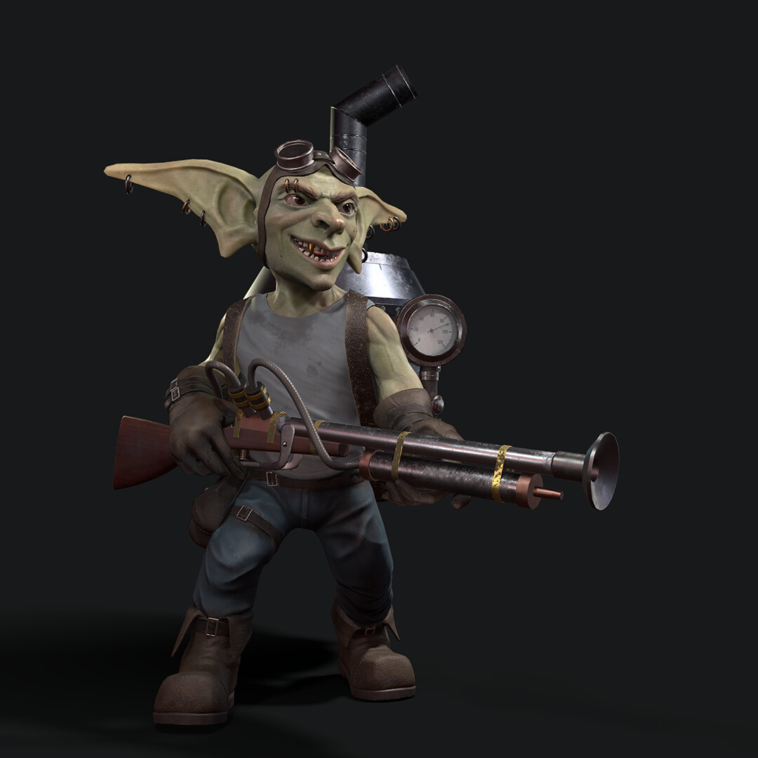 ArtStation - Goblin, steampunk style. Graduation project.