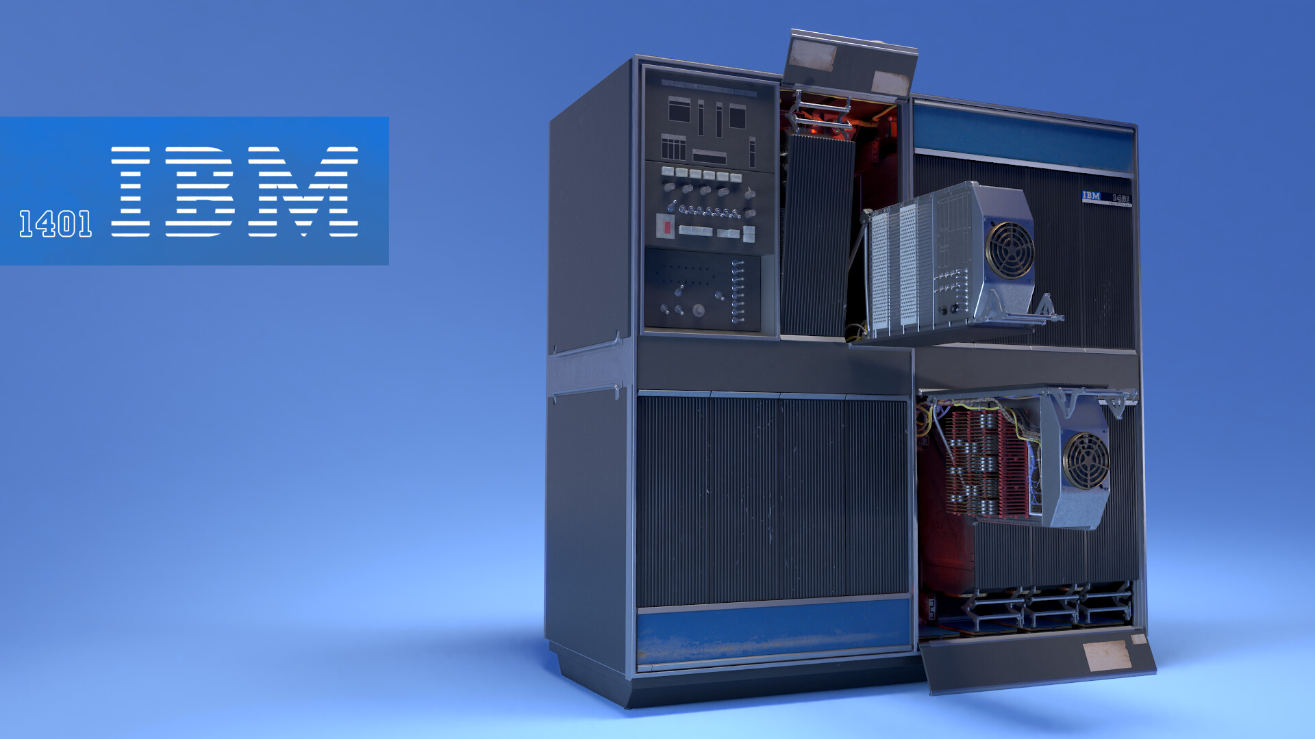 ArtStation - IBM1401 - Blender practise