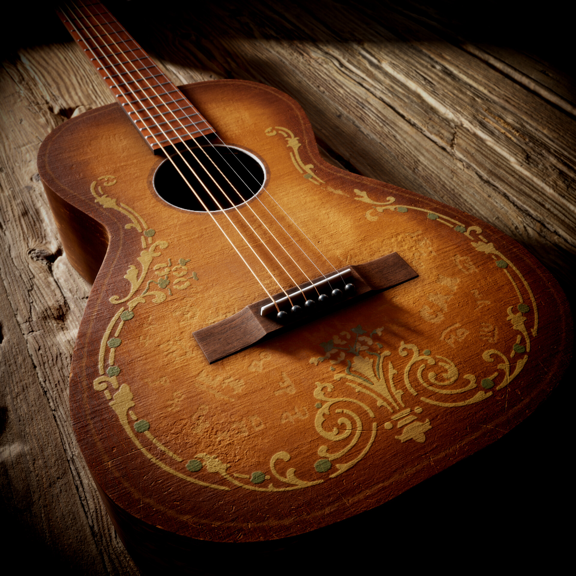 ArtStation - Vintage Acoustic Guitar