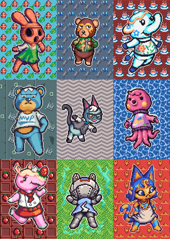 ArtStation - Animal Crossing keychain portraits