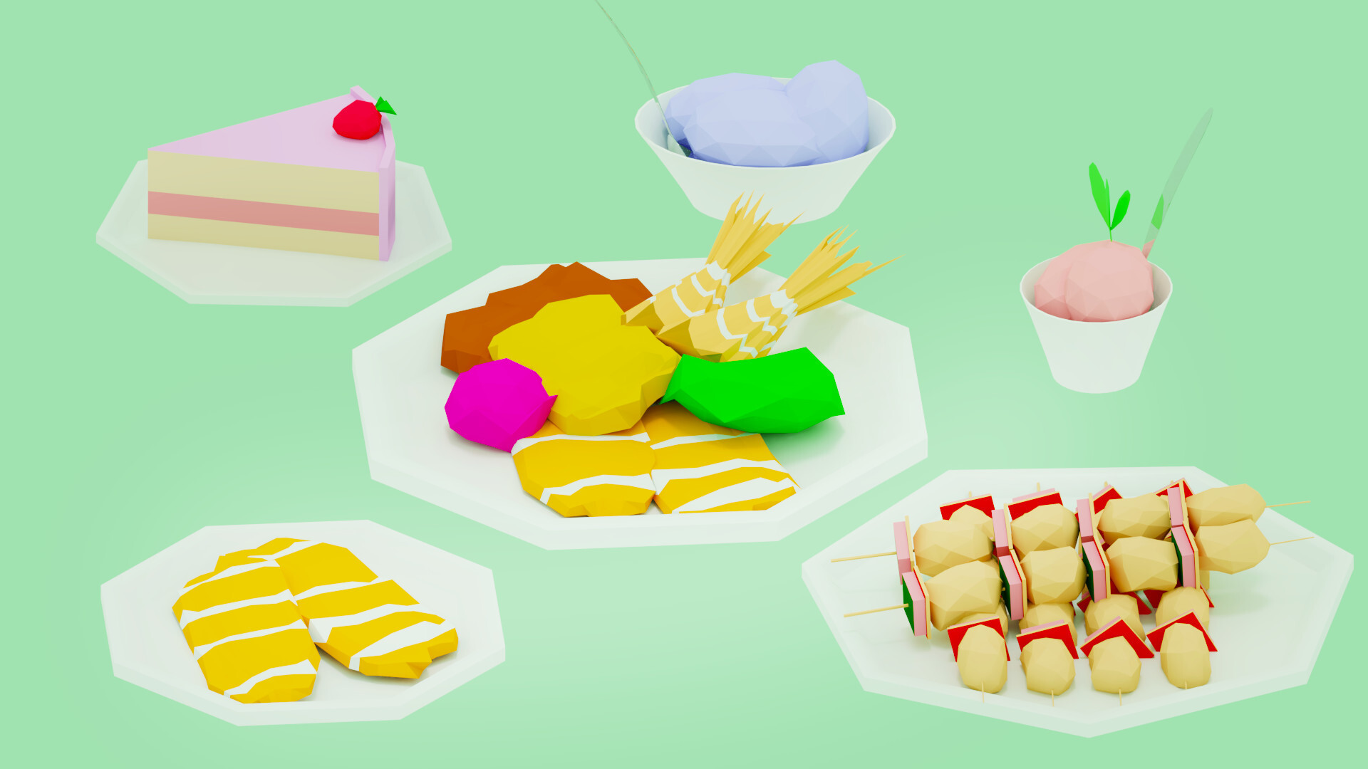 ArtStation - Low Poly Food Assets