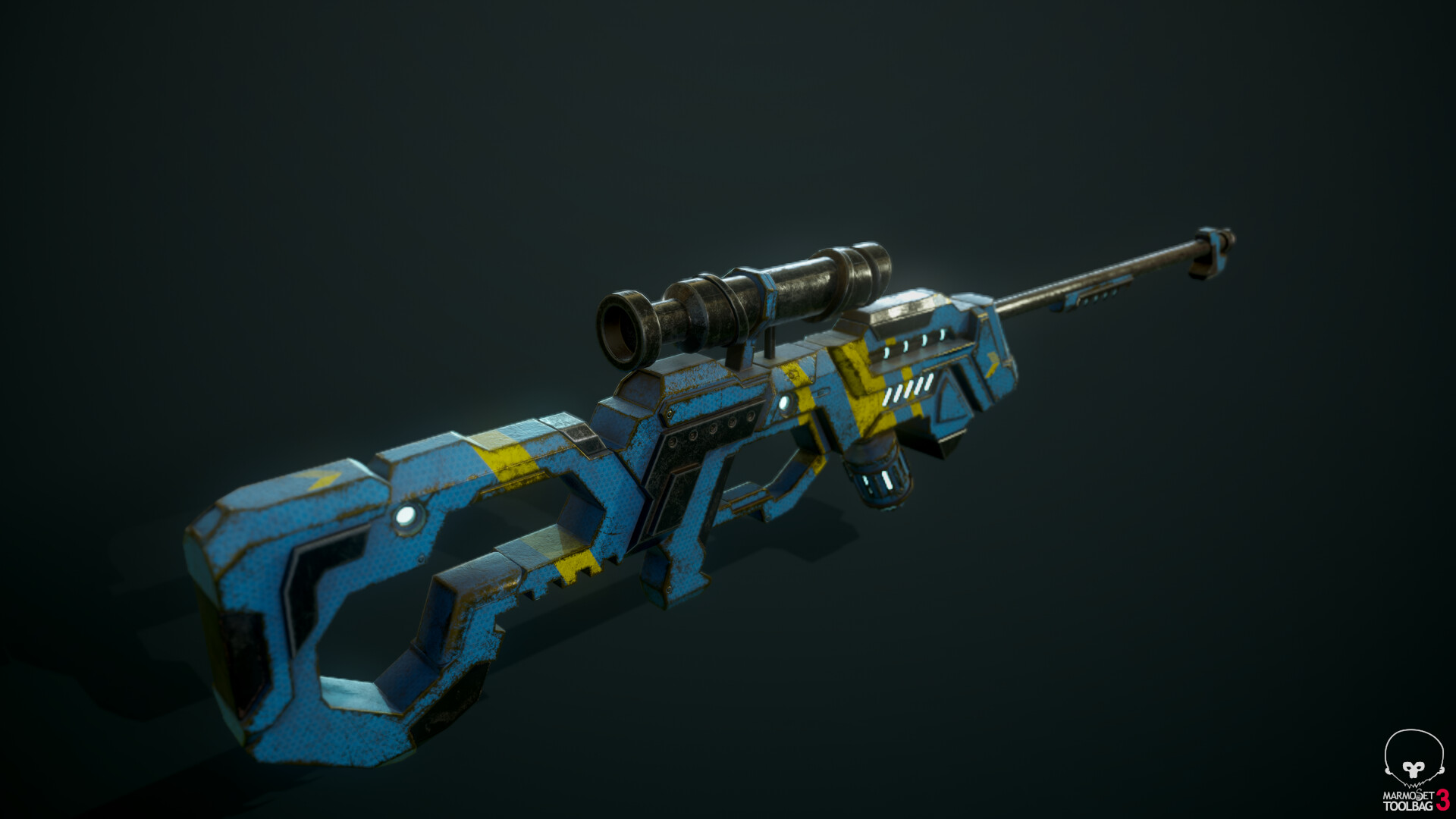 ArtStation - Blue Sci Fi Alien Gun with Lights- Blender