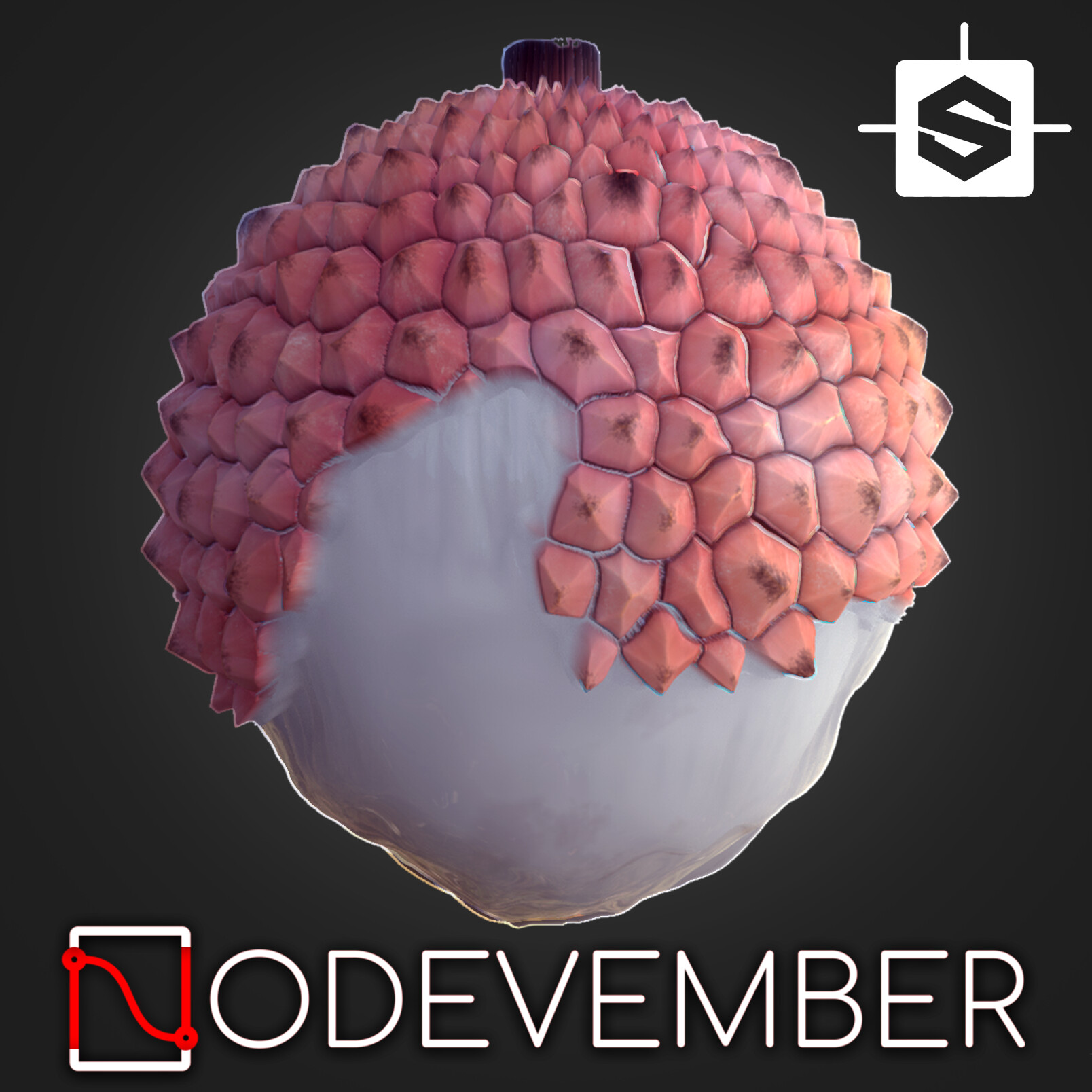 ArtStation - Nodevember - Day 3 | Fruit - Litchi