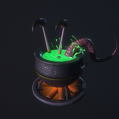 ArtStation - Stylized Witch Cauldron