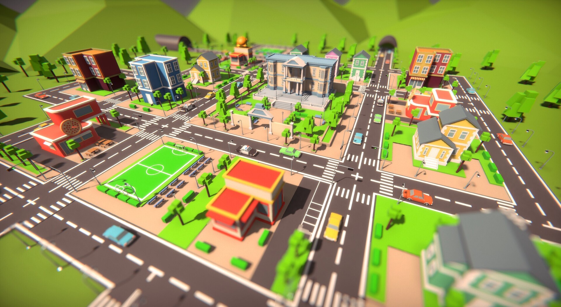 ArtStation - The Pastel Town modeled in Unity