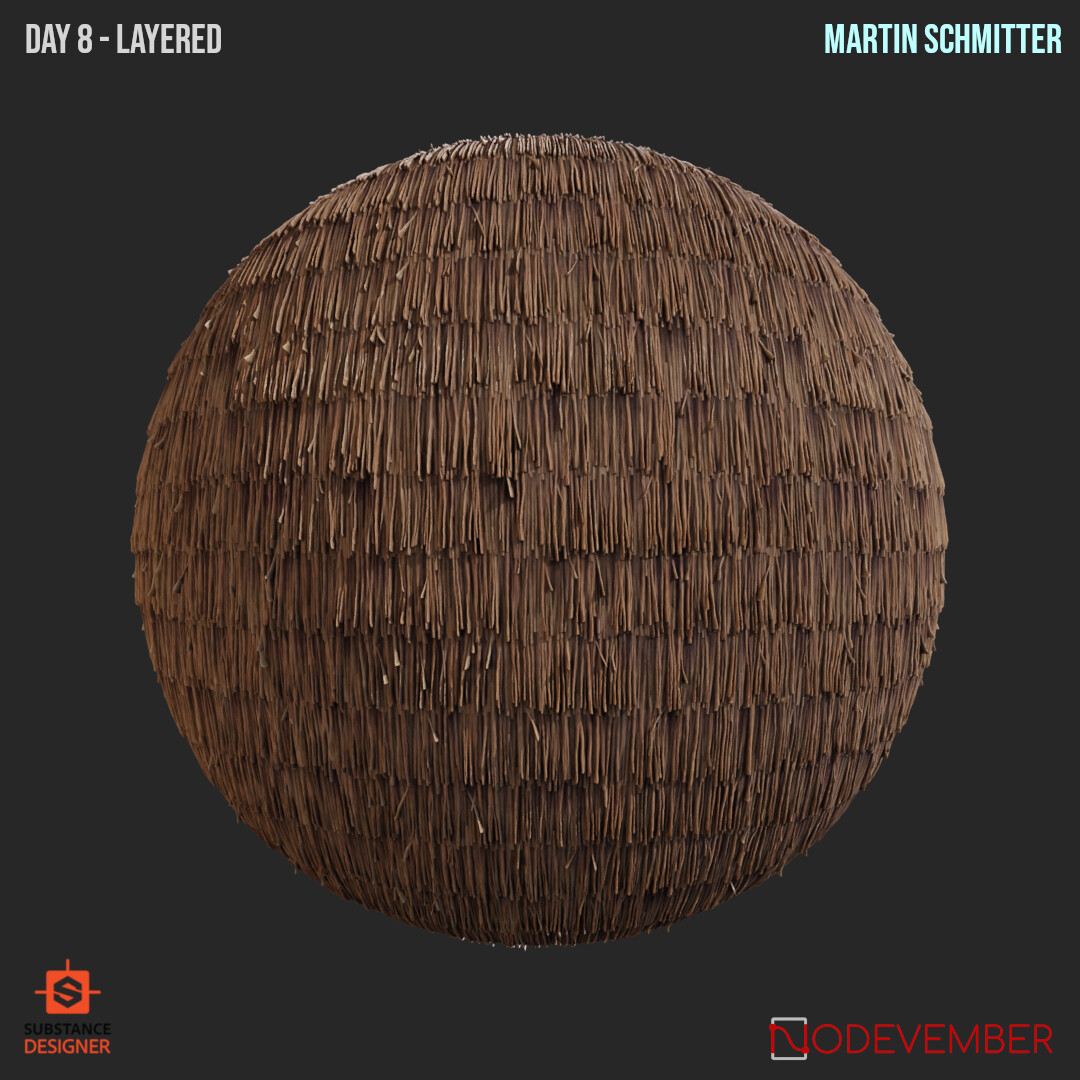 ArtStation - Nodevember 2020 - Day 8 - Layered (Wooden/Thached Roof)