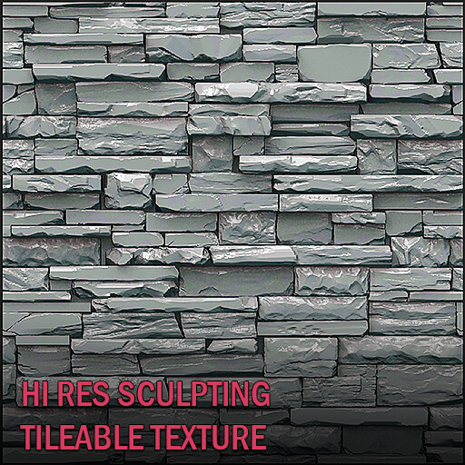 ArtStation - Stone Wall - a - HI RES SCULPTING TILEABLE TEXTURE