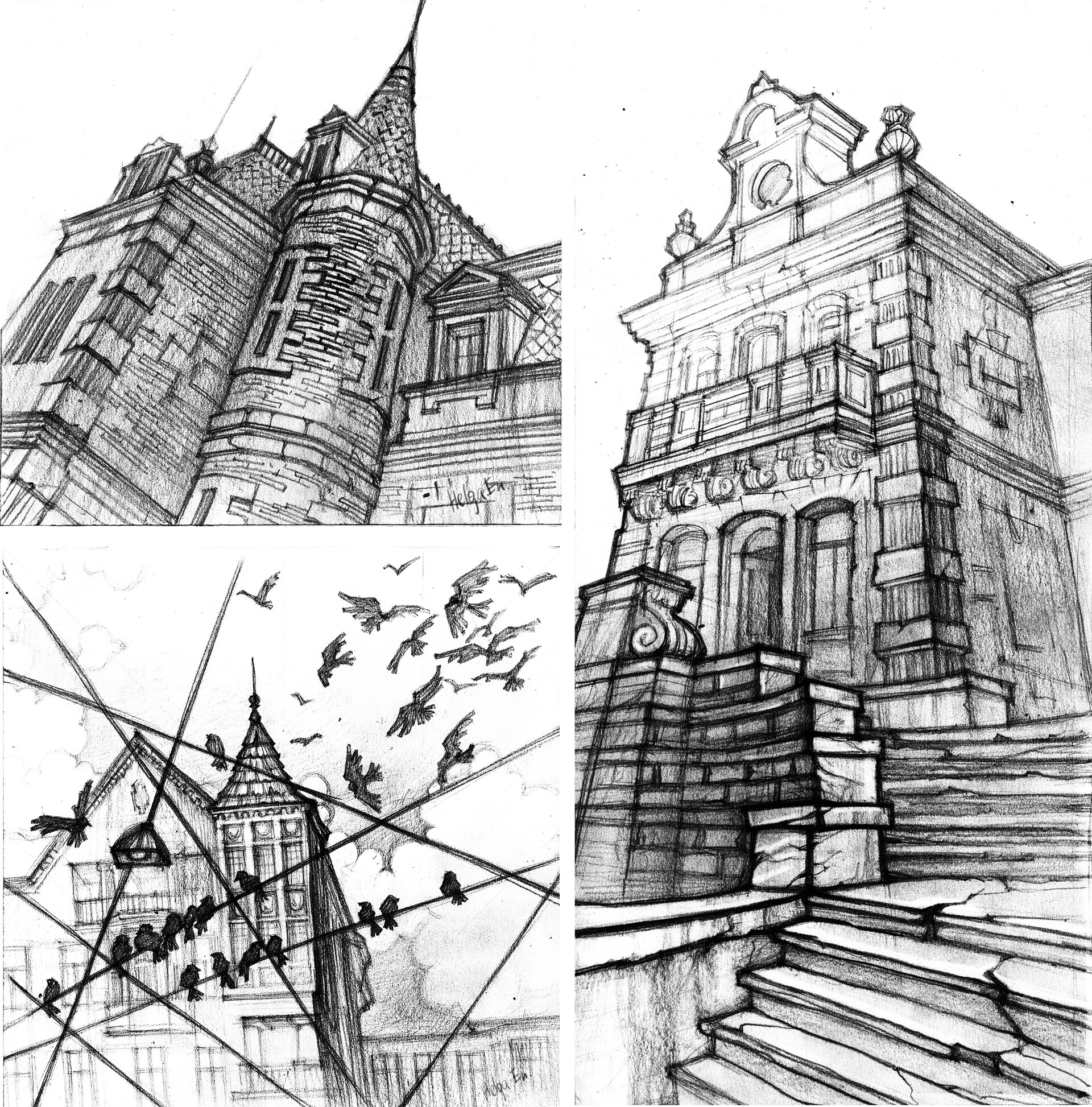 ArtStation - Traditional Drawings. Architecture