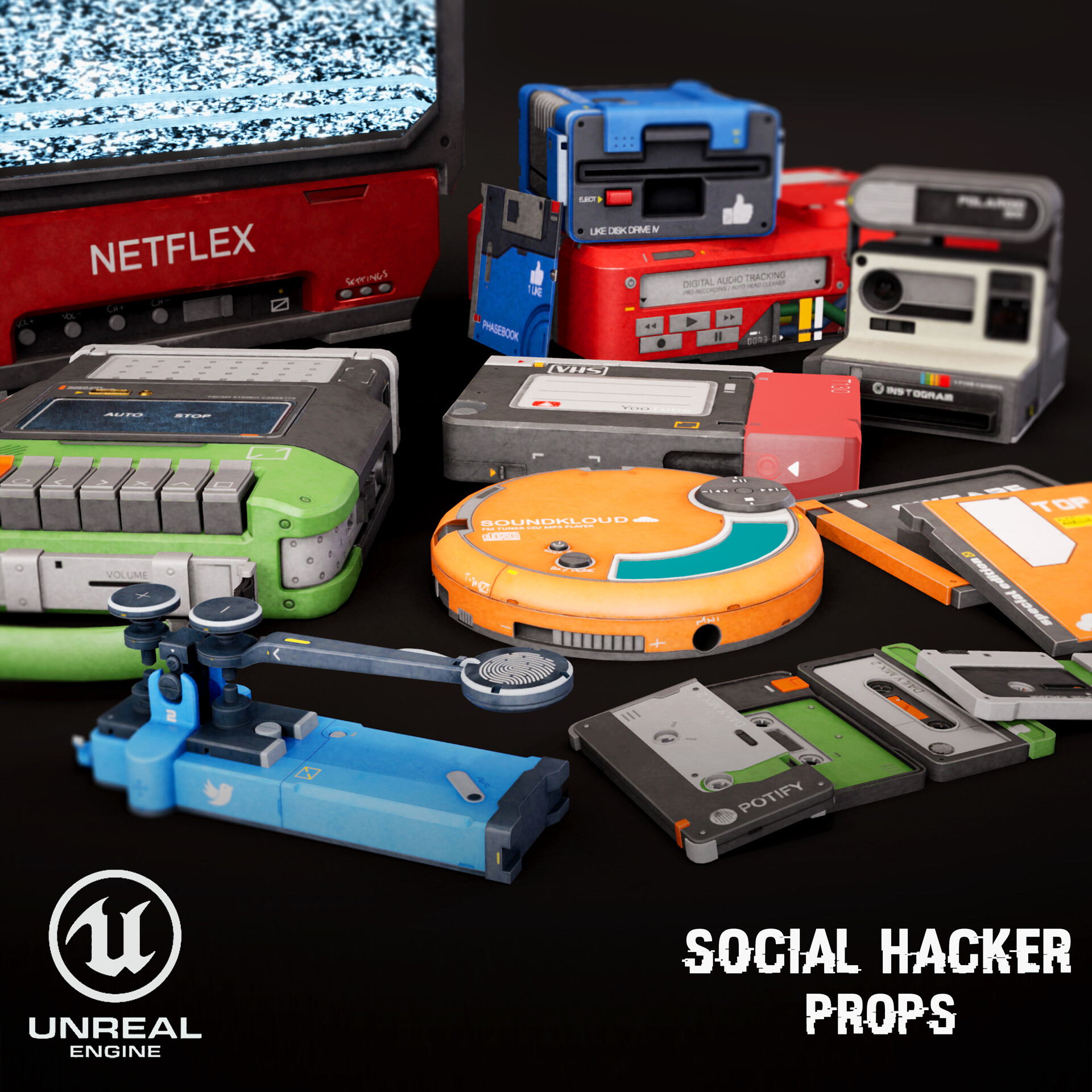 ArtStation - Social Hacker Props