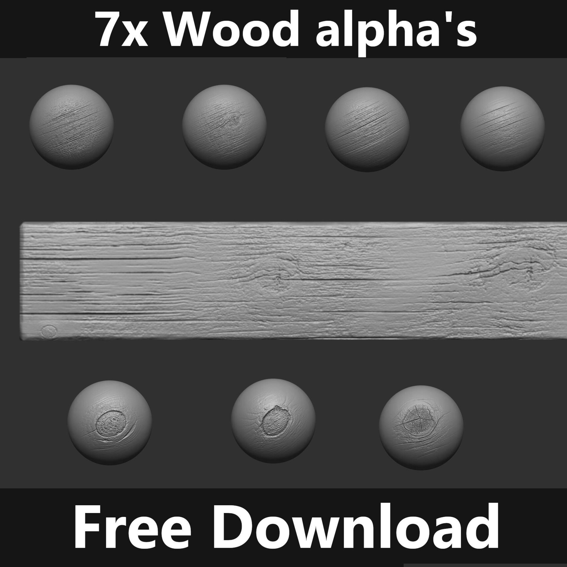 ArtStation - 7x Wood alpha's - free download