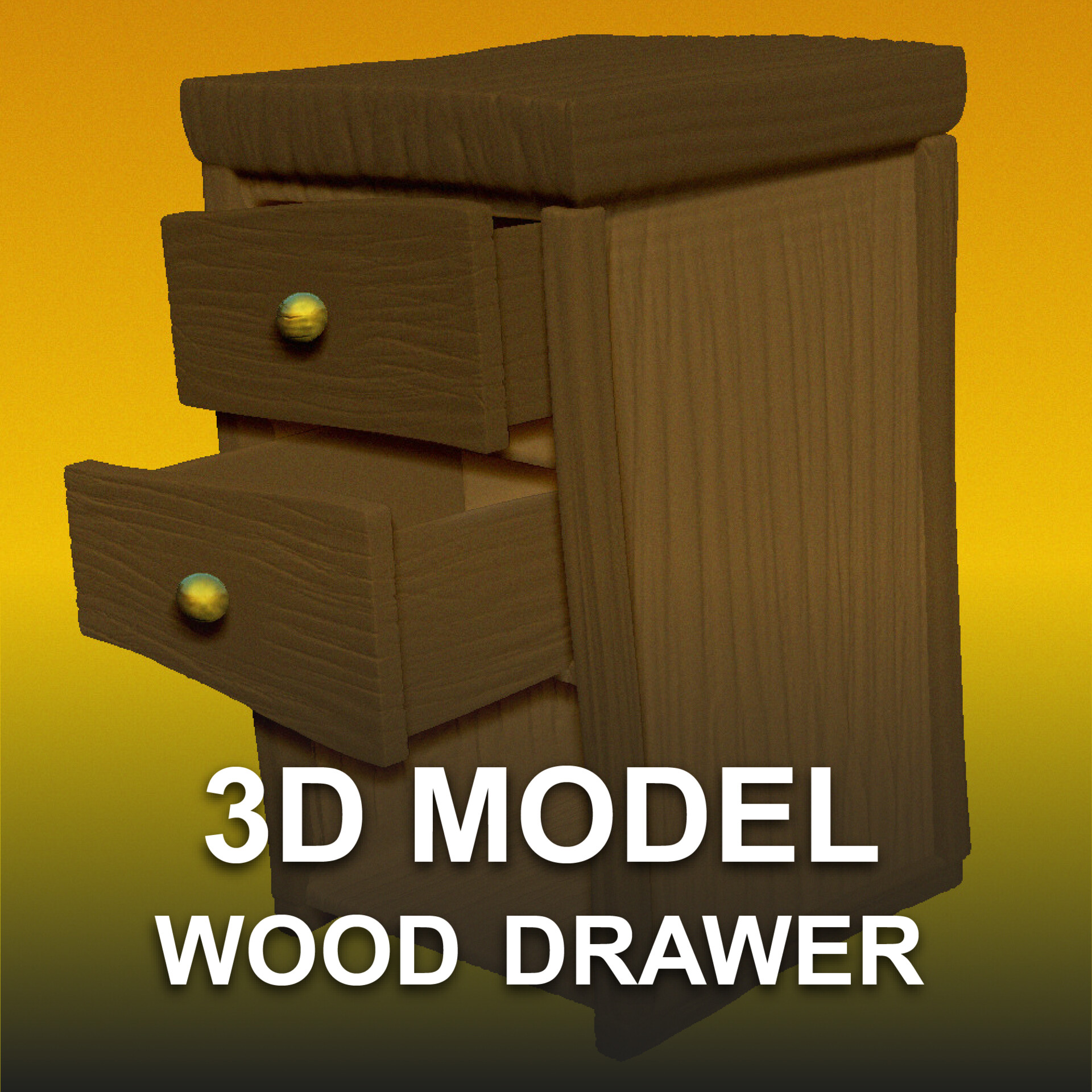 ArtStation - 3D Model - Wood drawer