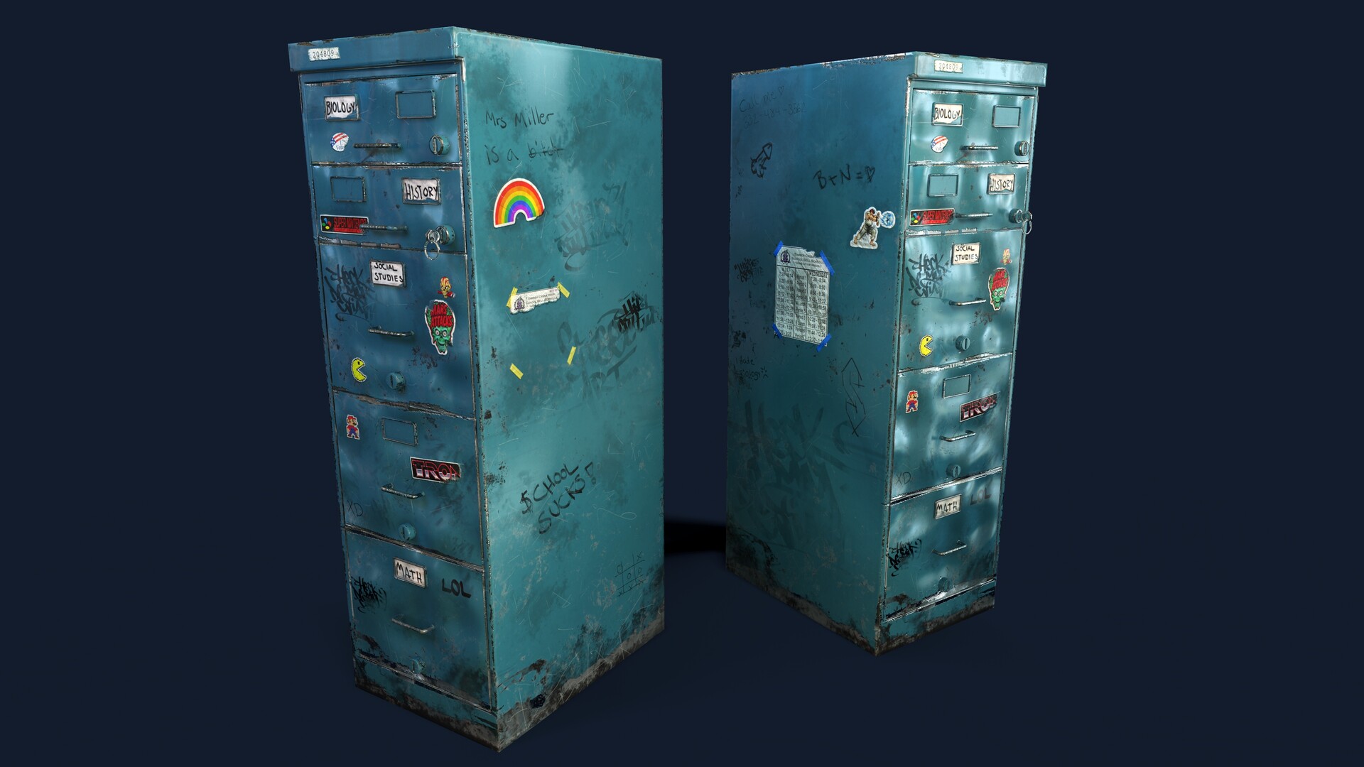 ArtStation - 90s High School Locker