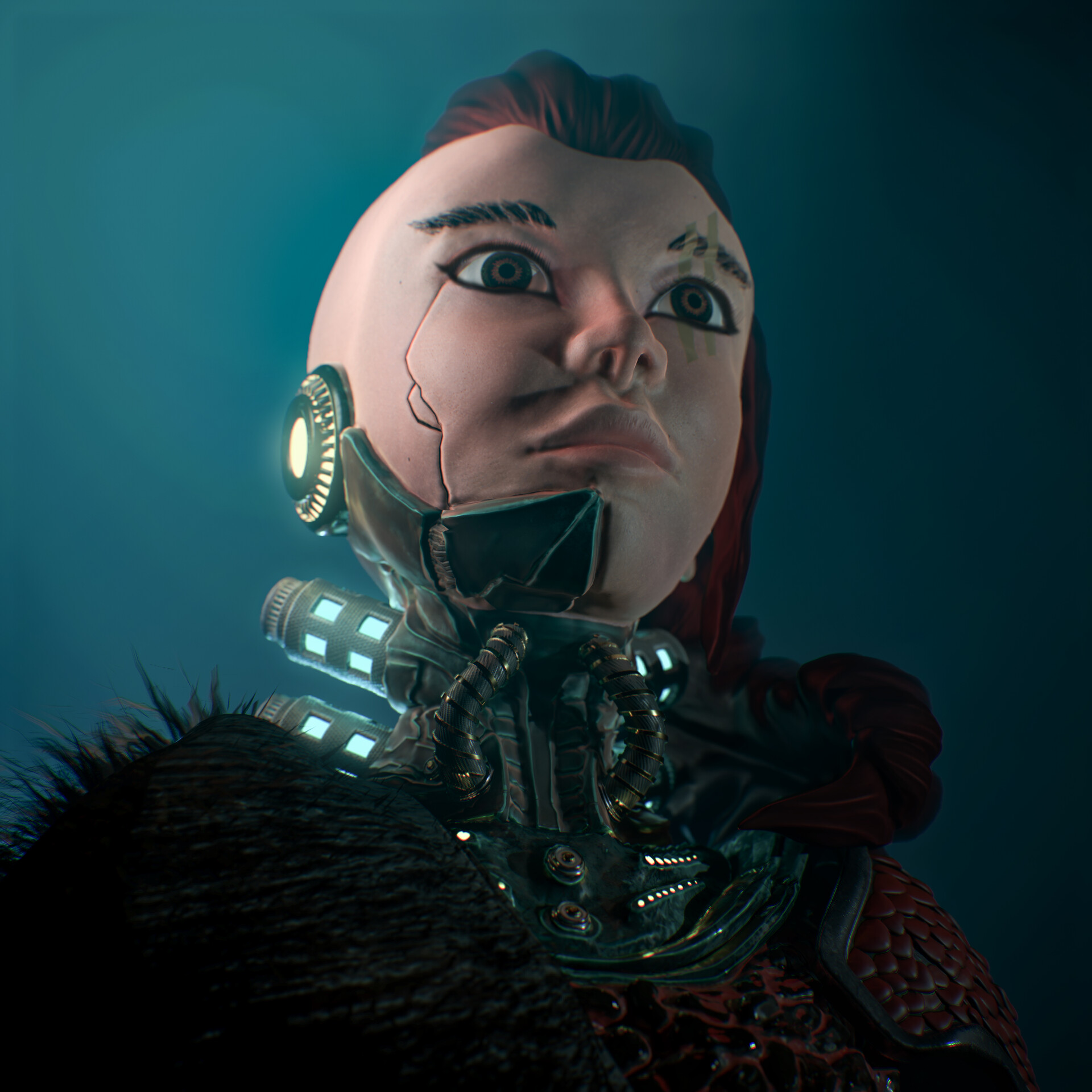 ArtStation - work in progress Viking cyberpunk