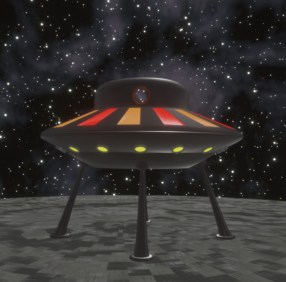 ArtStation - Rotating Moon and Spaceship Animation